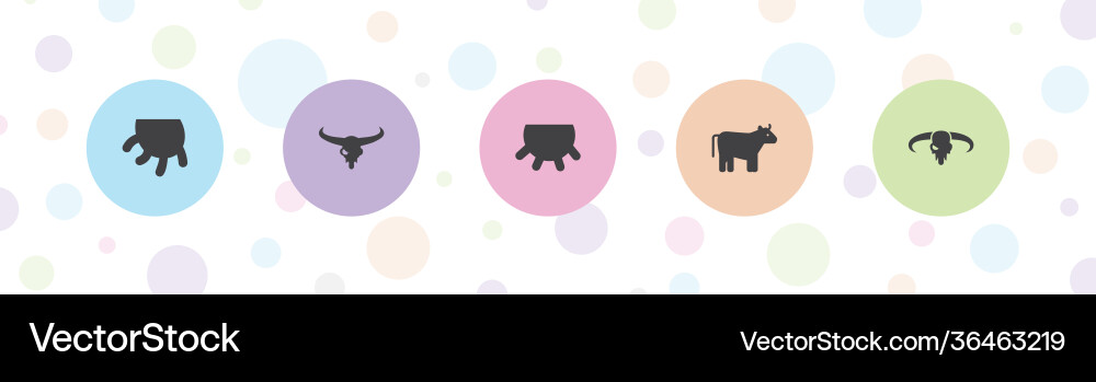 5 cattle icons Royalty Free Vector Image - VectorStock