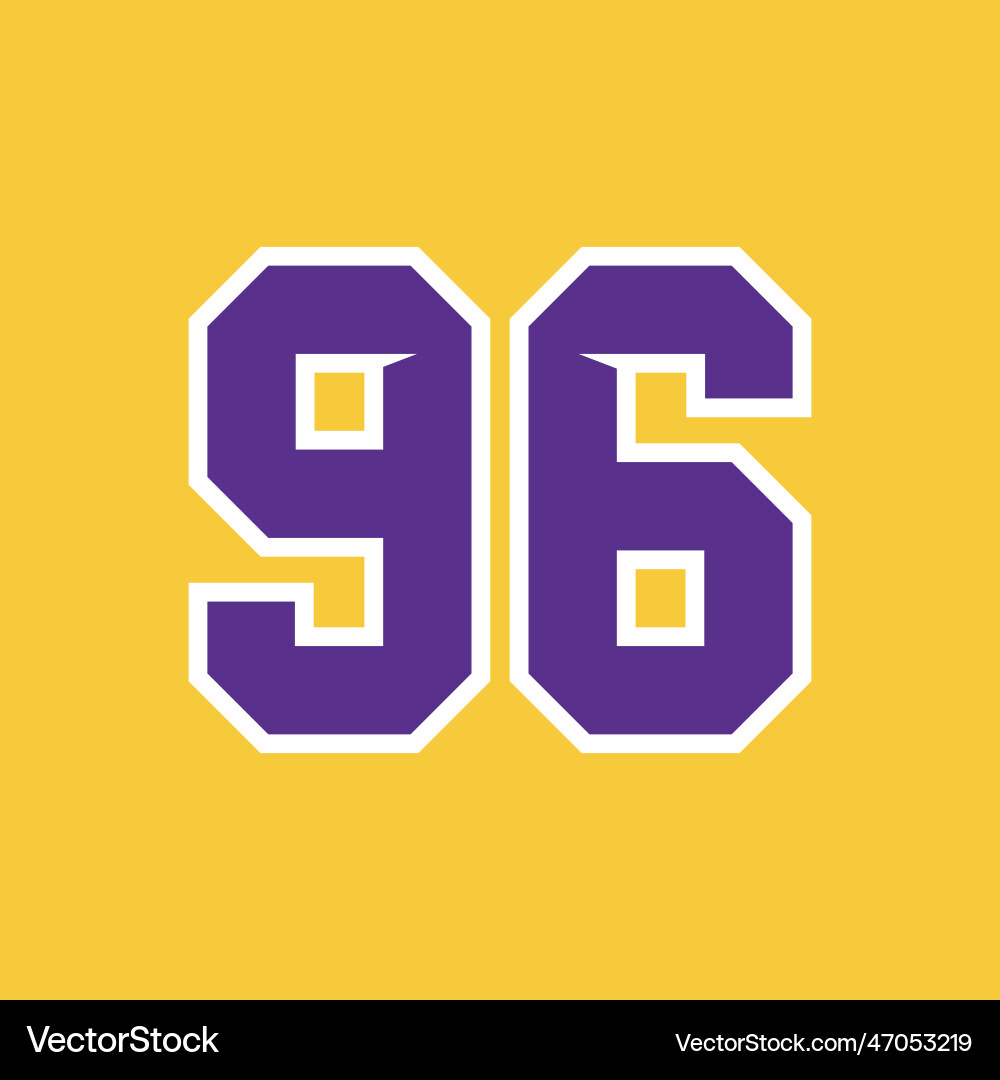 Basketball sport number template 96 Royalty Free Vector