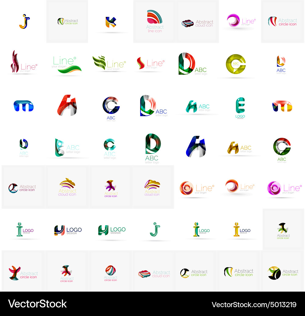 Large corporate company logo collection universal Vector Image