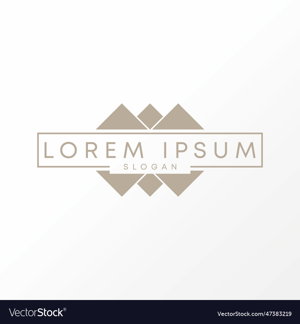 Rectangular template with 3 triangle top down Vector Image