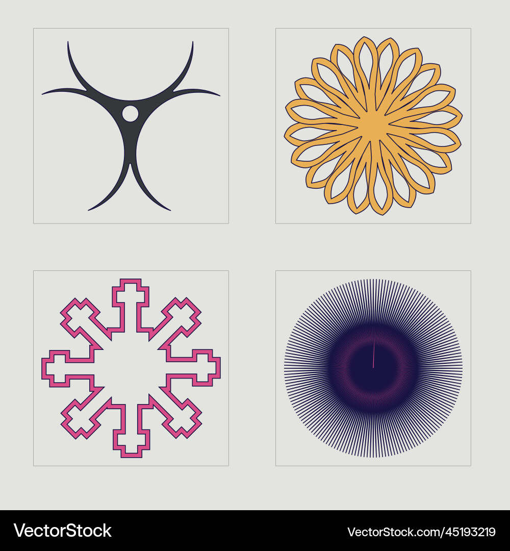 Retro futuristic elements for design big Vector Image