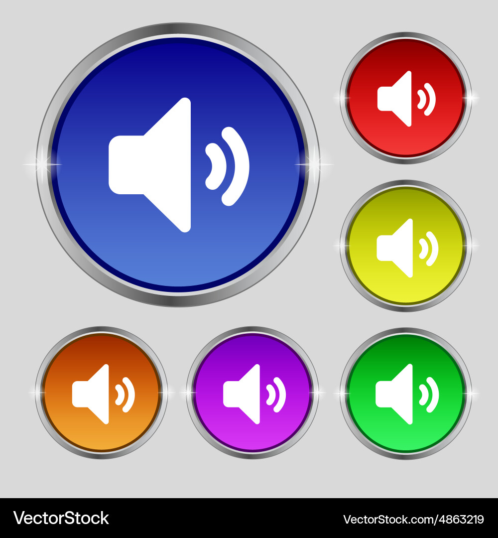 Speaker volume sound icon sign round symbol Vector Image