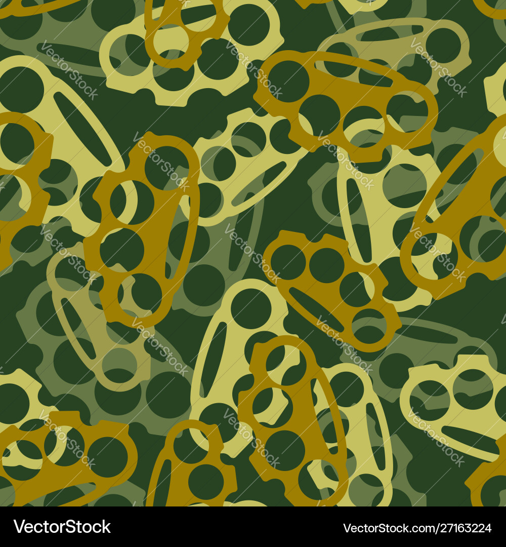 Brass knuckles military pattern seamless weapon Vector Image