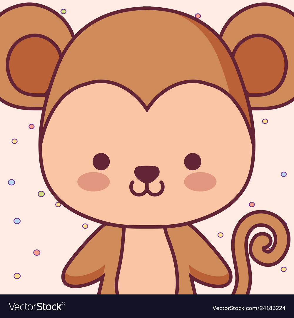 Cute and little monkey character Royalty Free Vector Image