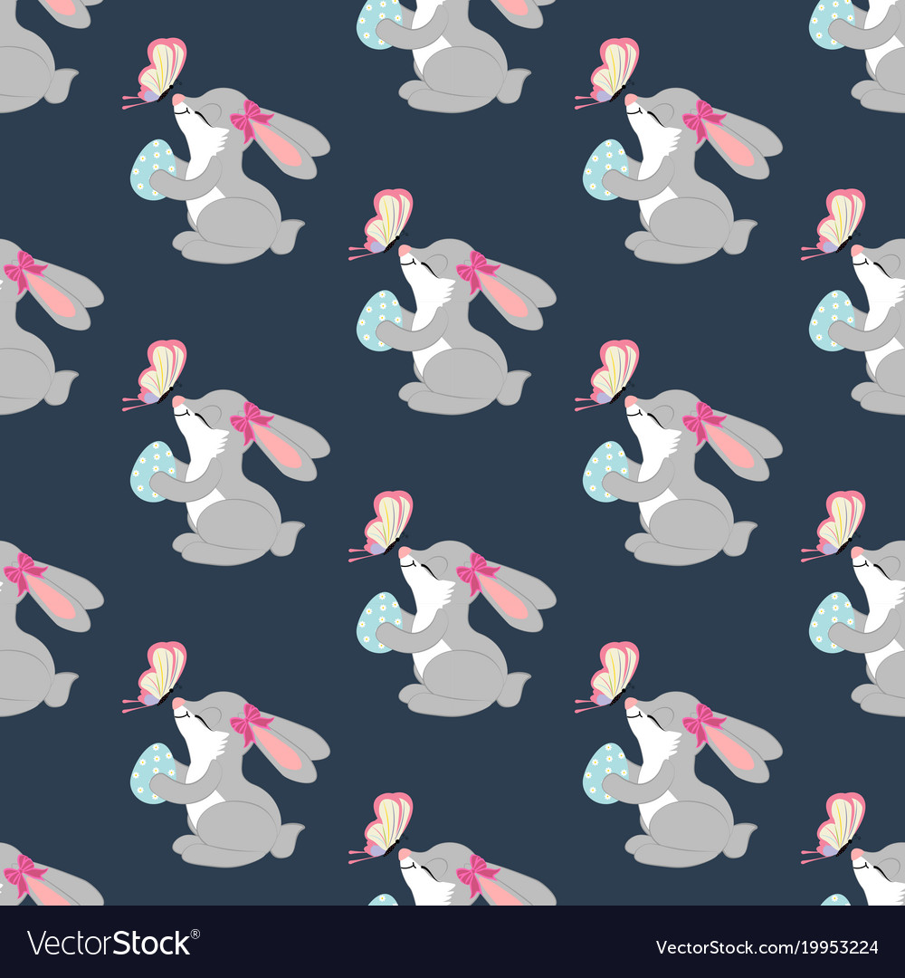 Easter rabbit seamless pattern Royalty Free Vector Image
