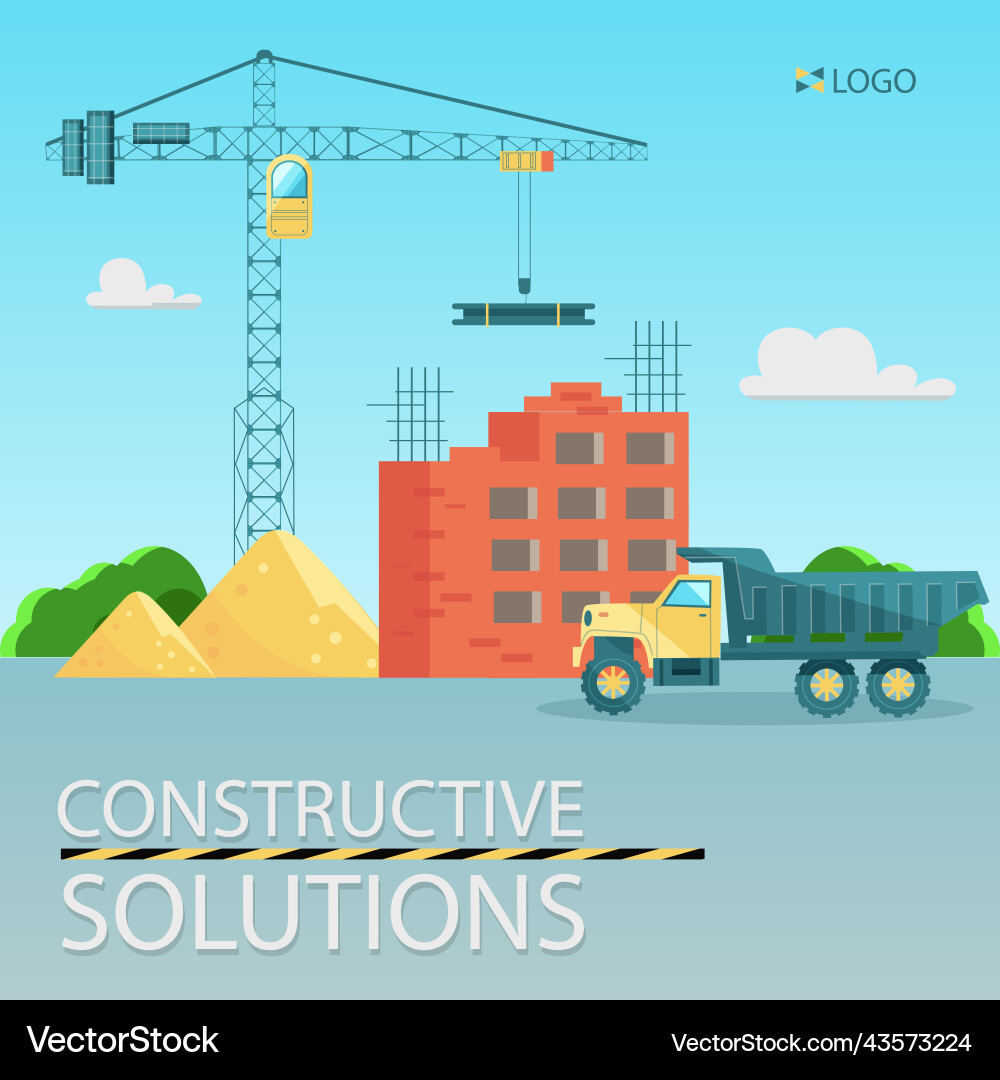 Flat construction posts set Royalty Free Vector Image
