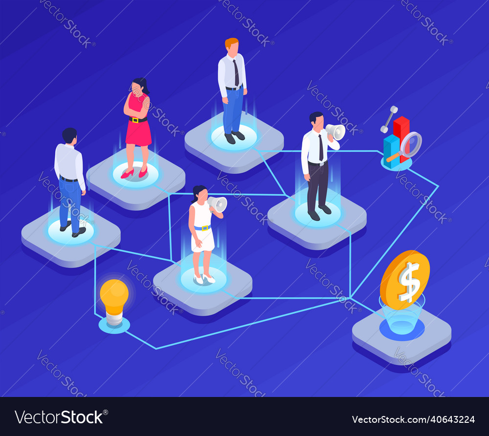 Marketing technologies isometric flowchart Vector Image Marketing technologies isometric flowchart Vector Image