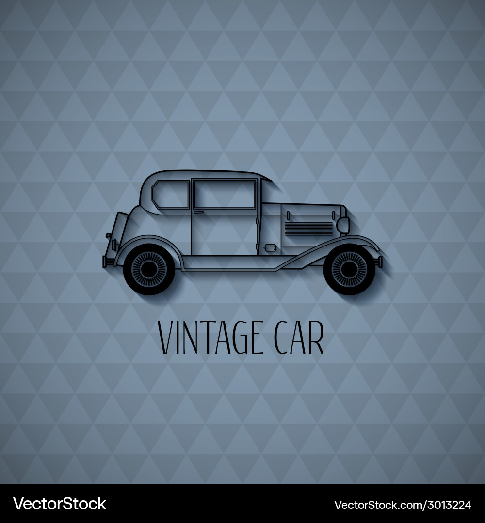 Retro car vintage outline style Royalty Free Vector Image