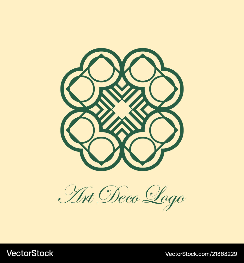 Art deco logo Royalty Free Vector Image - VectorStock