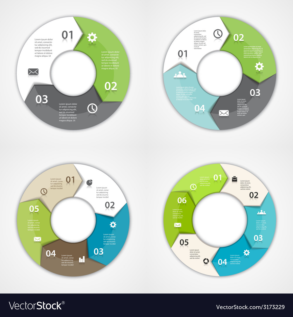 Circle arrows for infographic template diagram Vector Image
