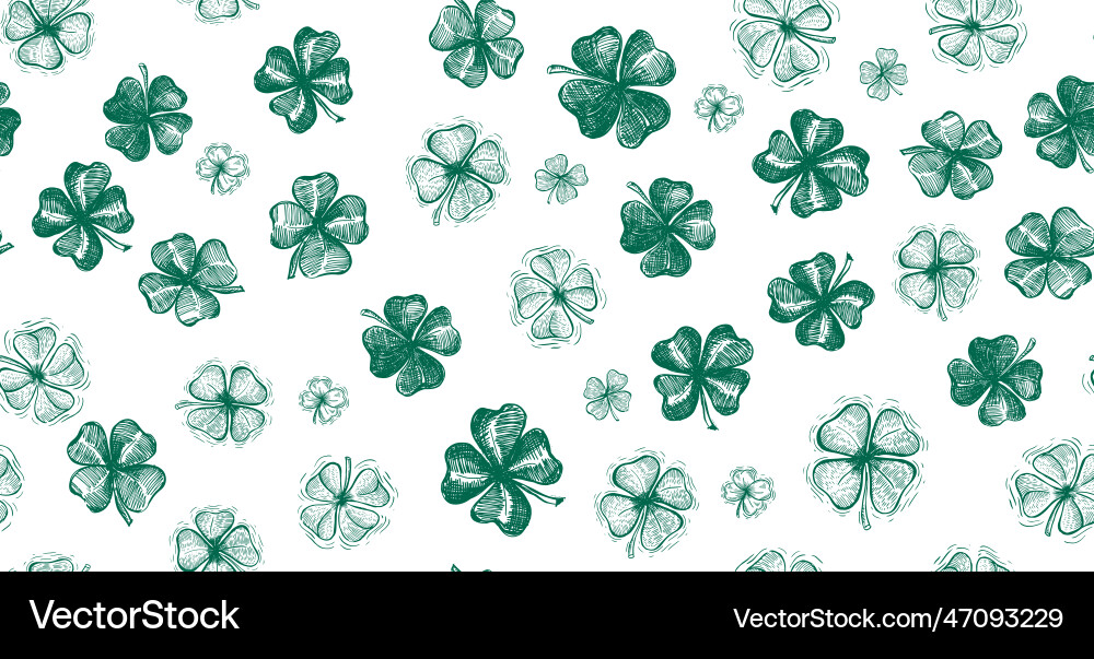 Clover set st patricks day hand drawn Royalty Free Vector