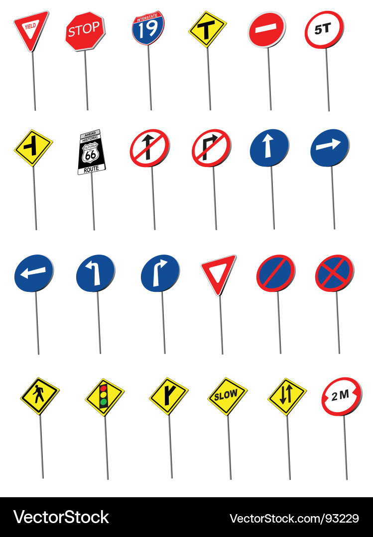 Traffic signs Royalty Free Vector Image - VectorStock