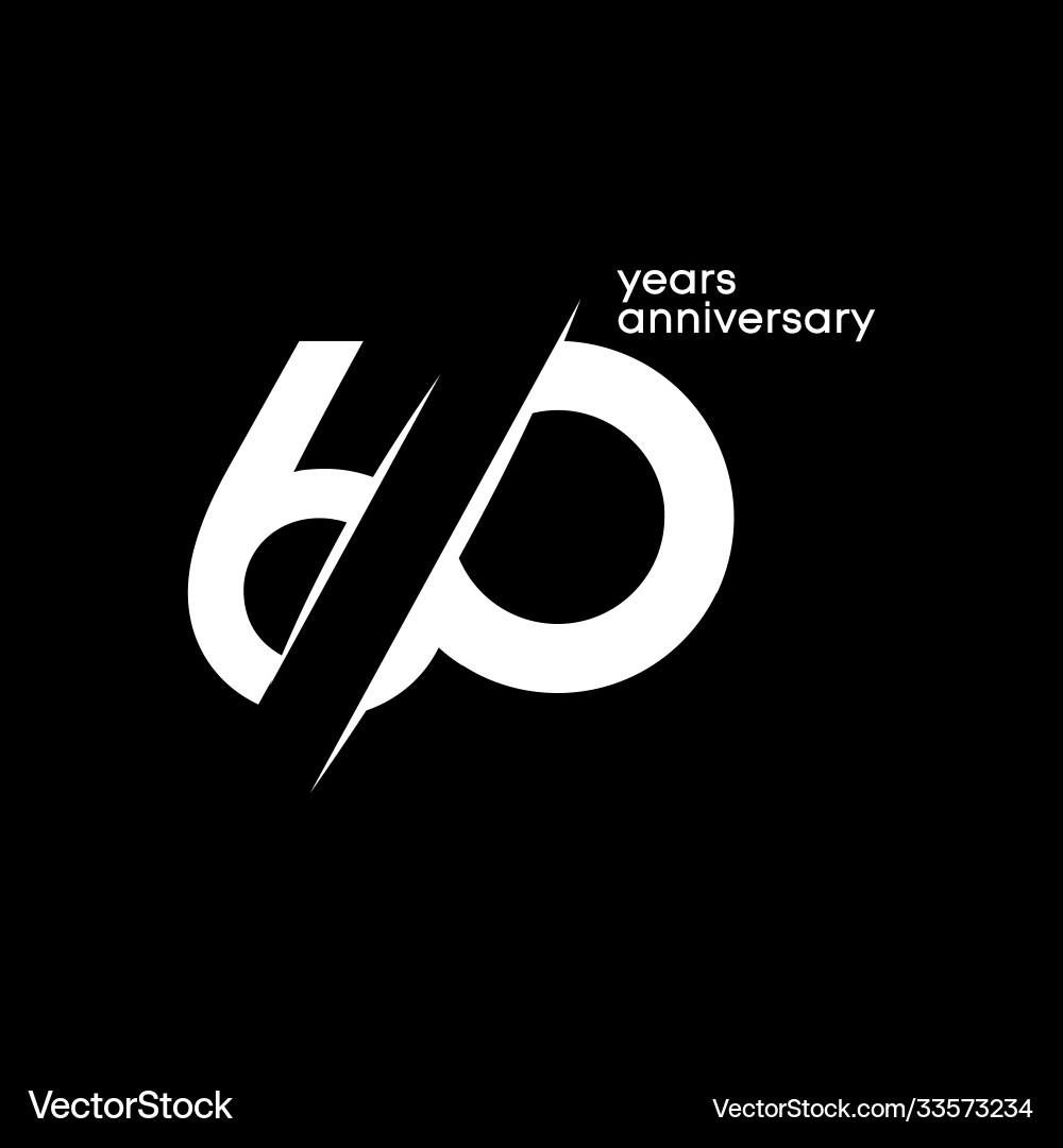 60 years anniversary template design Royalty Free Vector