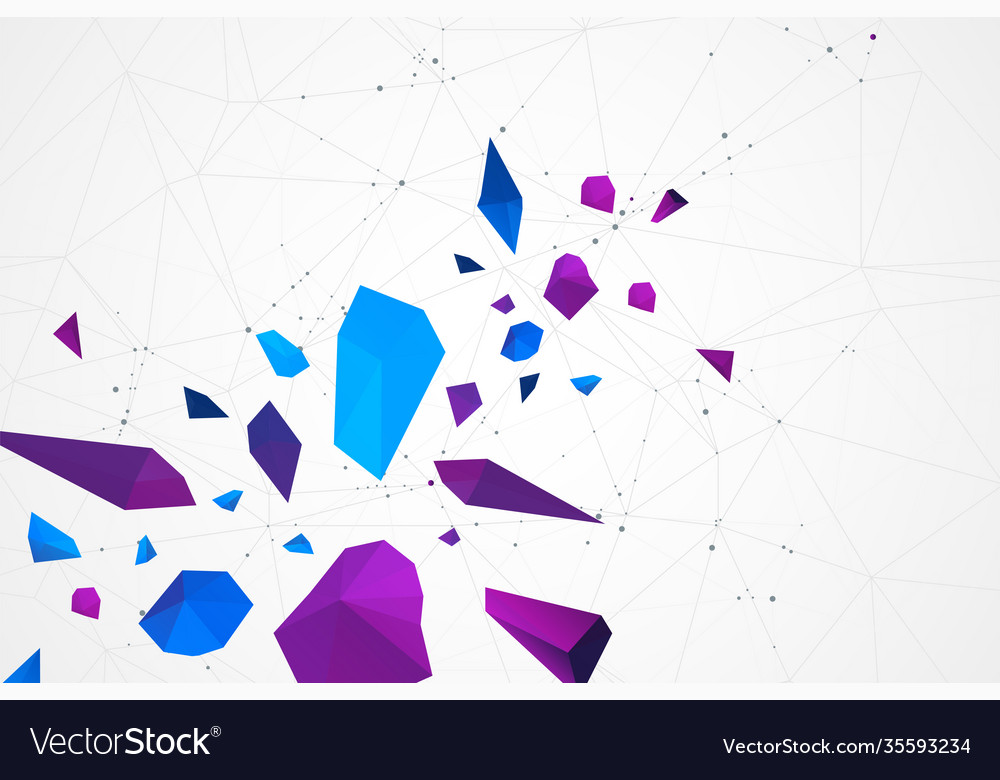 Abstract Polygonal Background With Connecting Vector Image