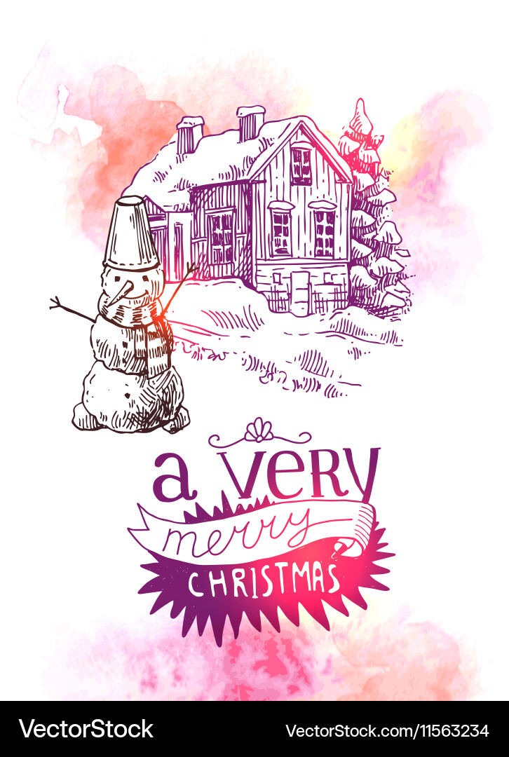Christmas landscape Royalty Free Vector Image - VectorStock