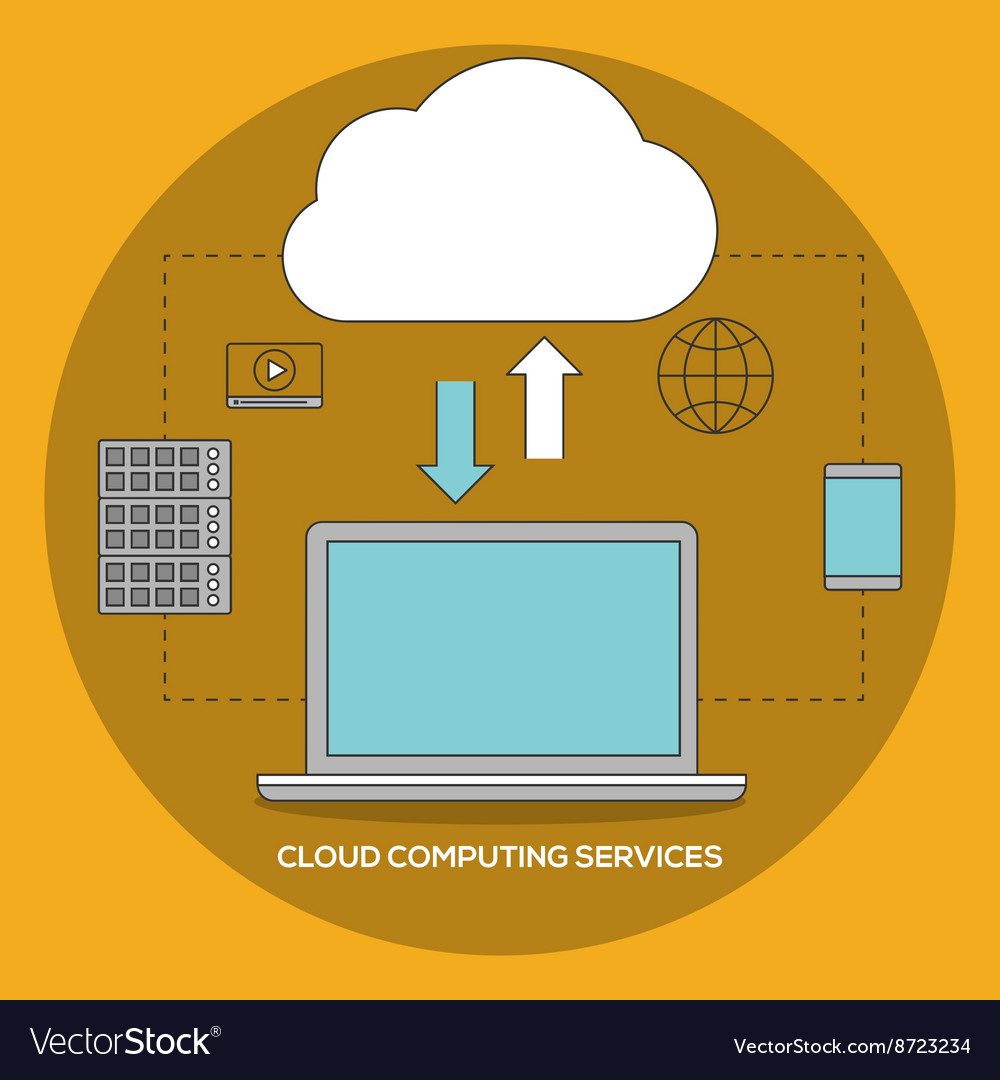 Cloud computing services Royalty Free Vector Image
