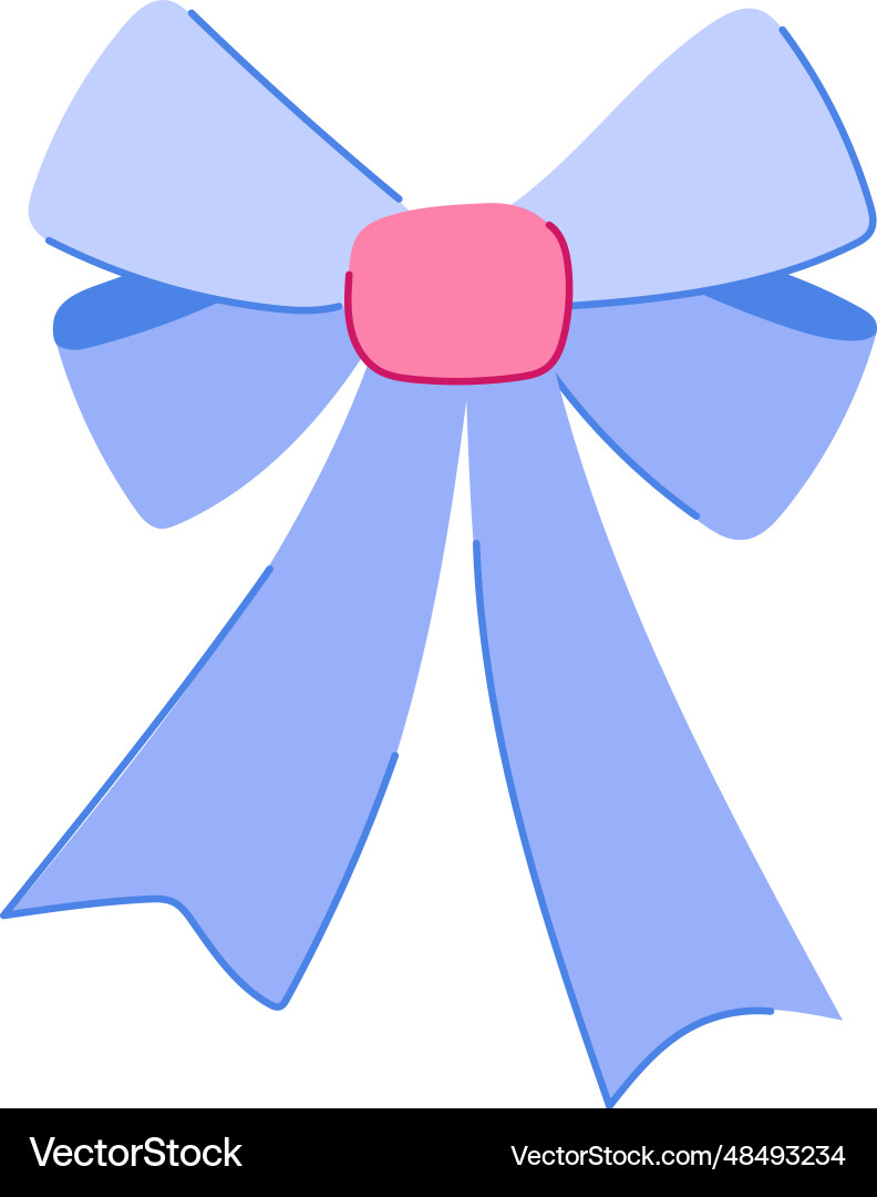 Decoration bright bow cartoon Royalty Free Vector Image