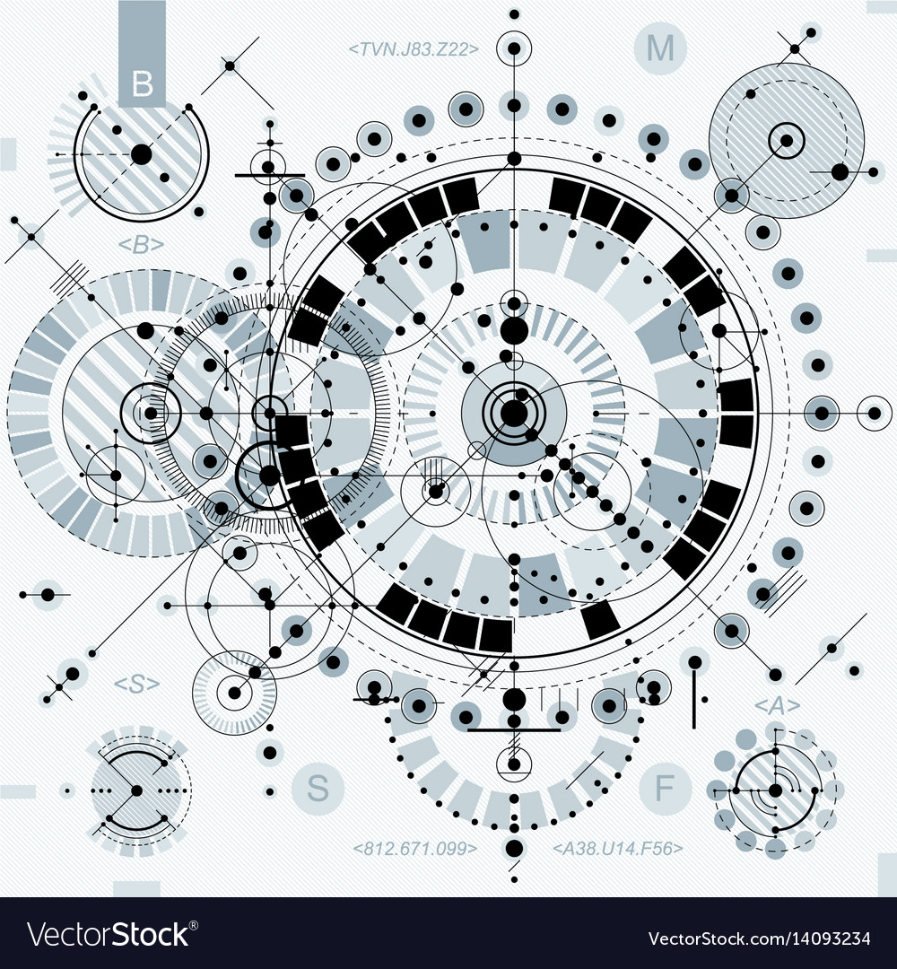 Technical plan engineering draft drawing Vector Image