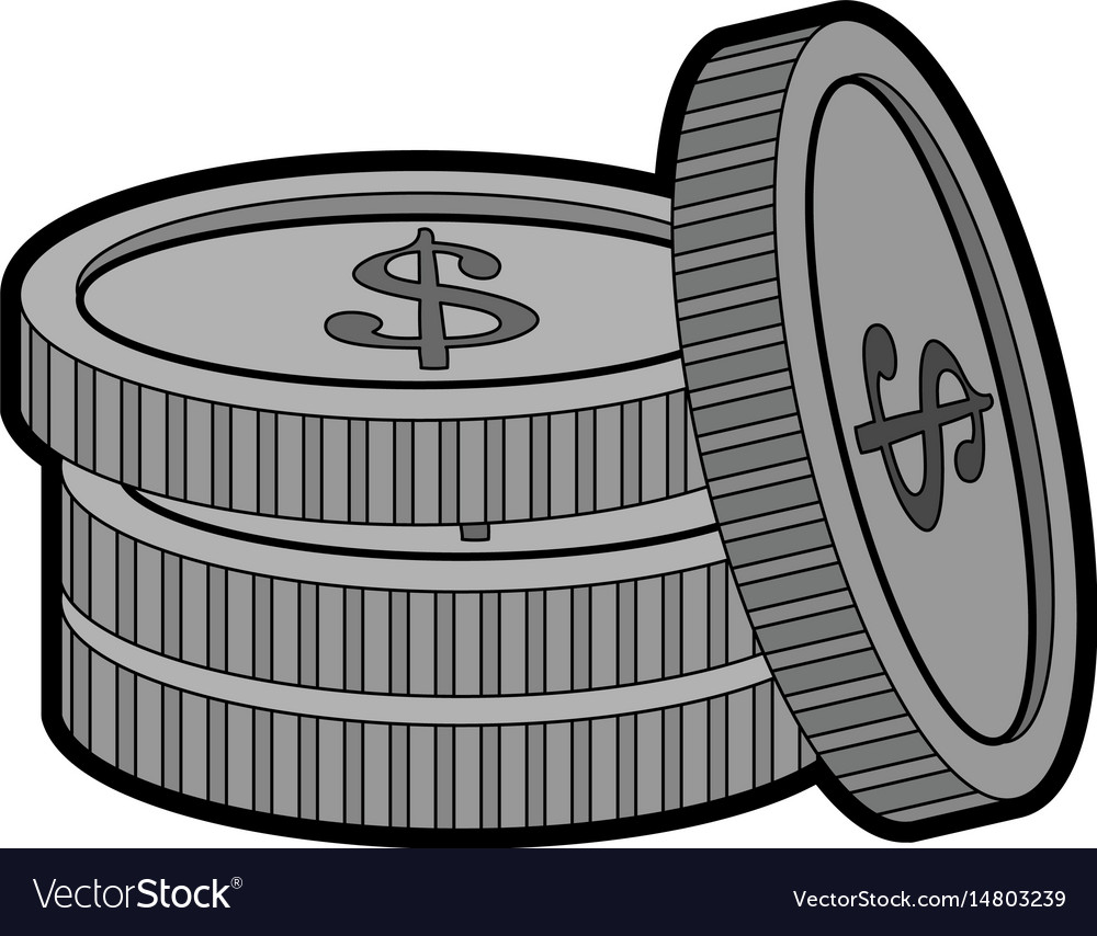 Coin stack icon image Royalty Free Vector Image