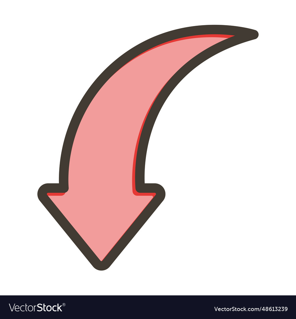 Curved down thick line filled colors for personal Vector Image