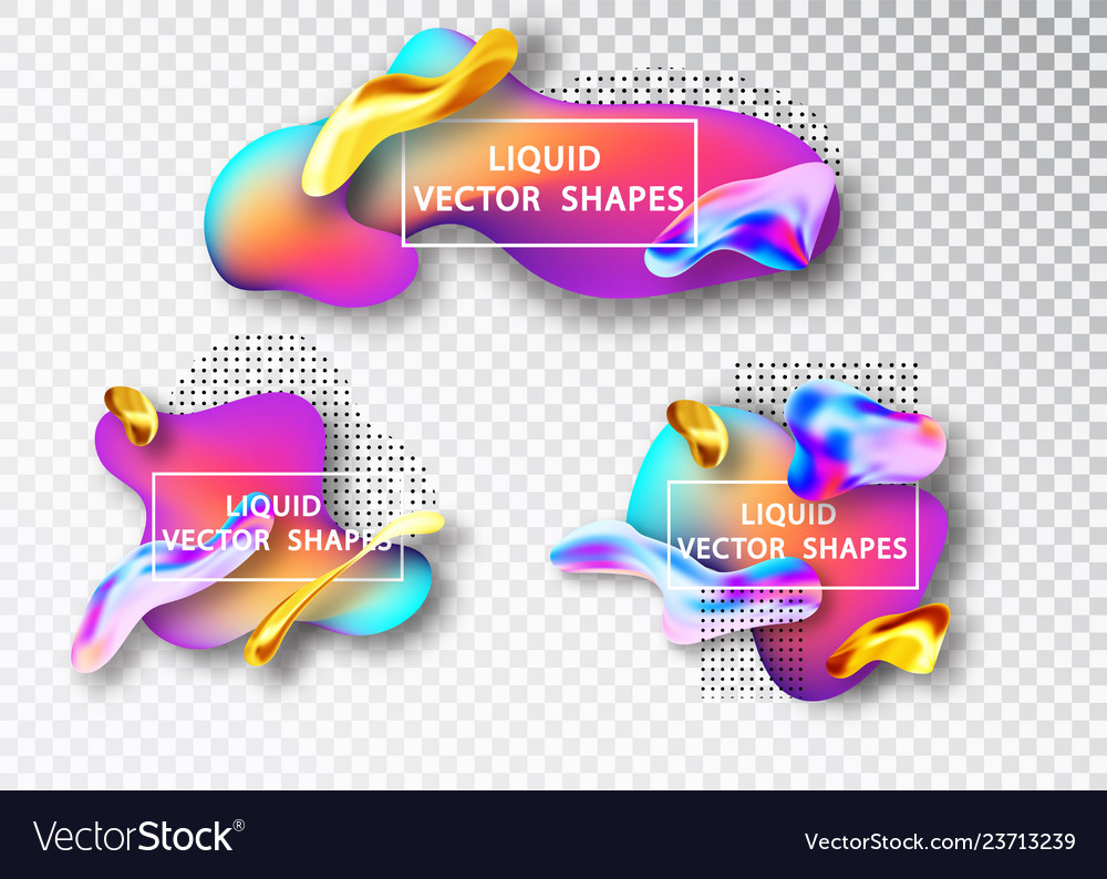 Fluid shape layout isolated template set template Vector Image