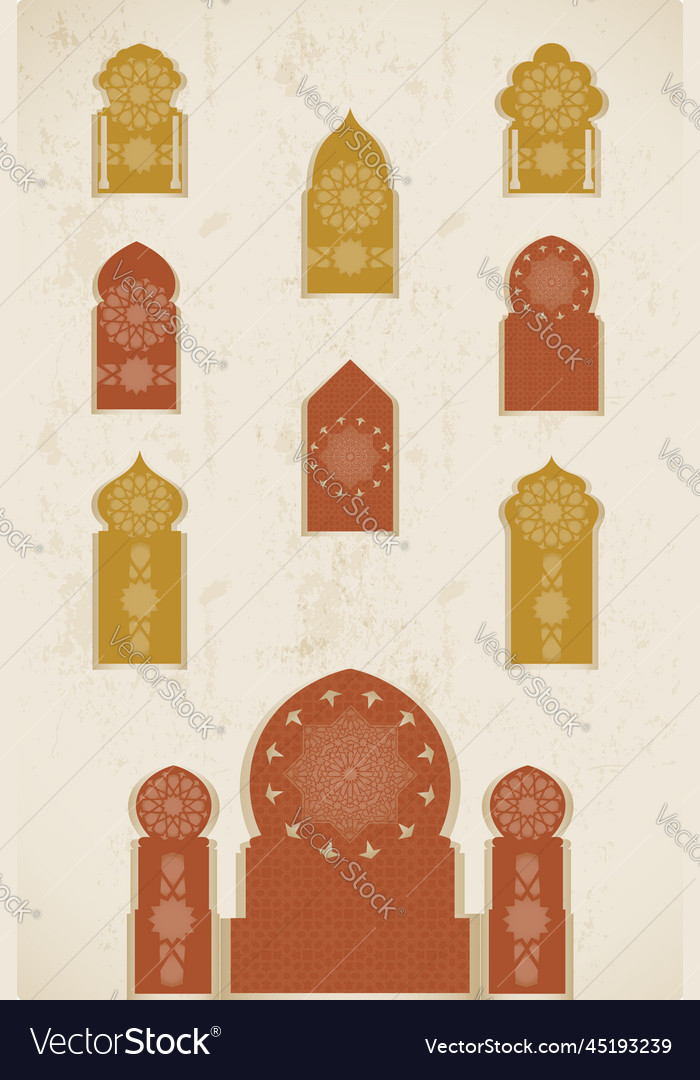 Islamic arabic windows geometric pattern Vector Image
