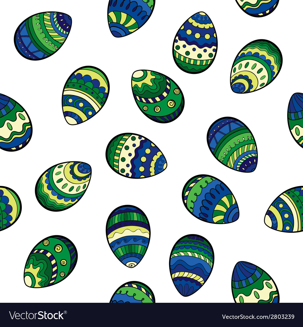 Seamless easter pattern with colorful eggs Vector Image