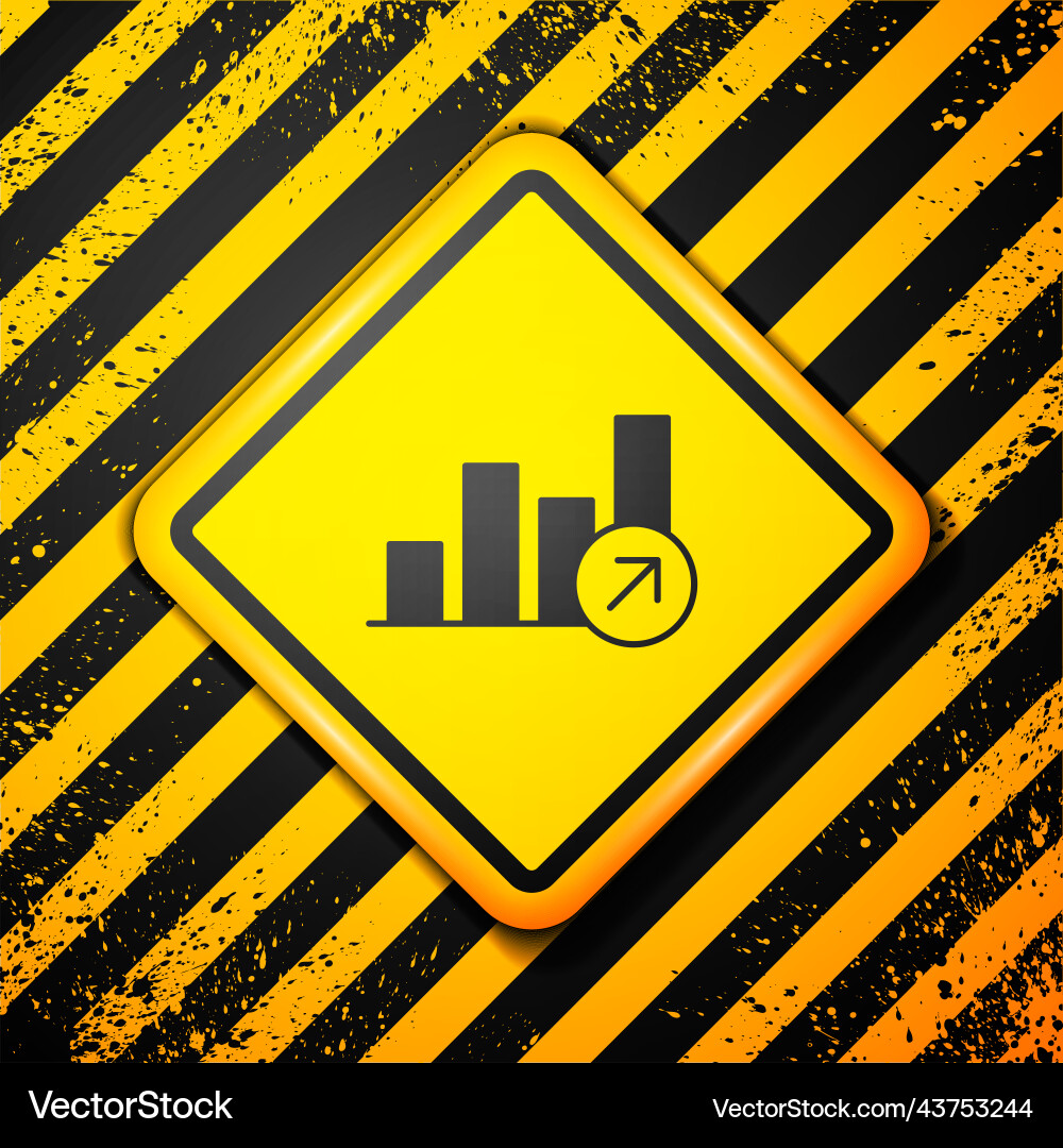 Black financial growth increase icon isolated Vector Image
