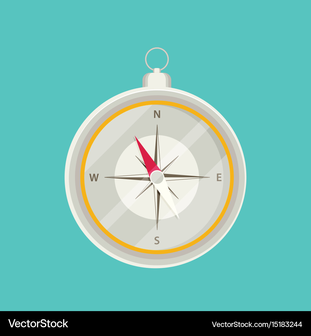 Compass icon web flat Royalty Free Vector Image