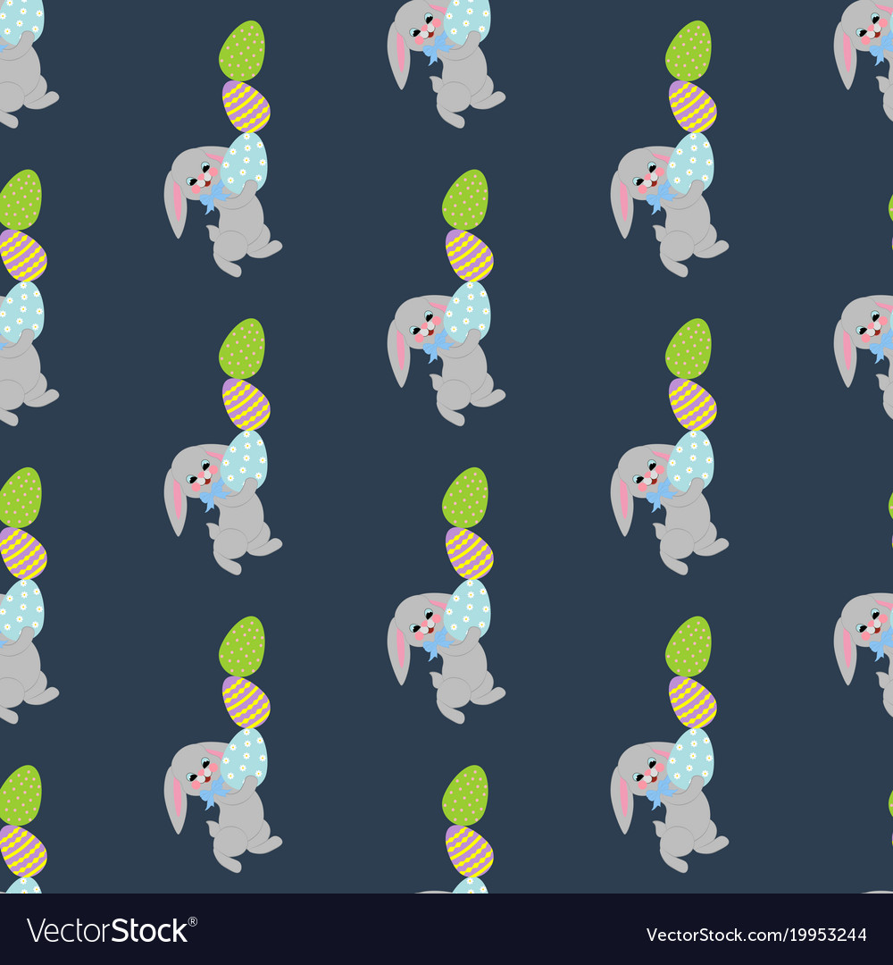 Easter rabbit seamless pattern Royalty Free Vector Image