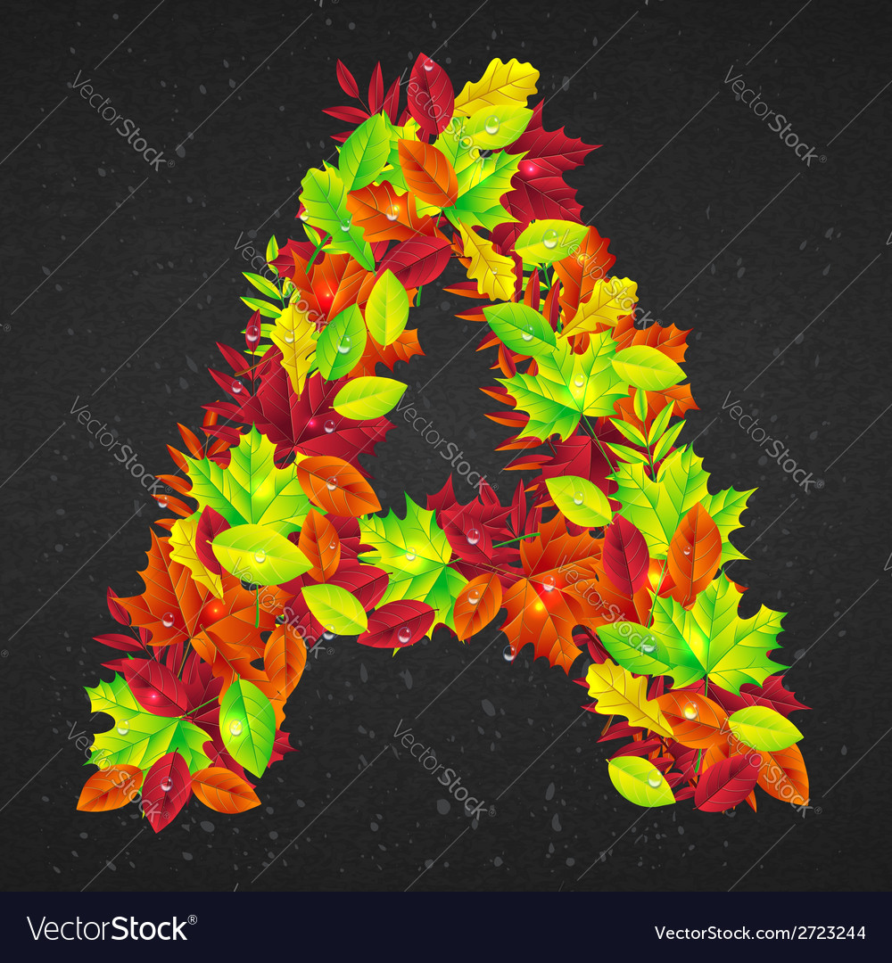 Letters of autumn leaves Royalty Free Vector Image