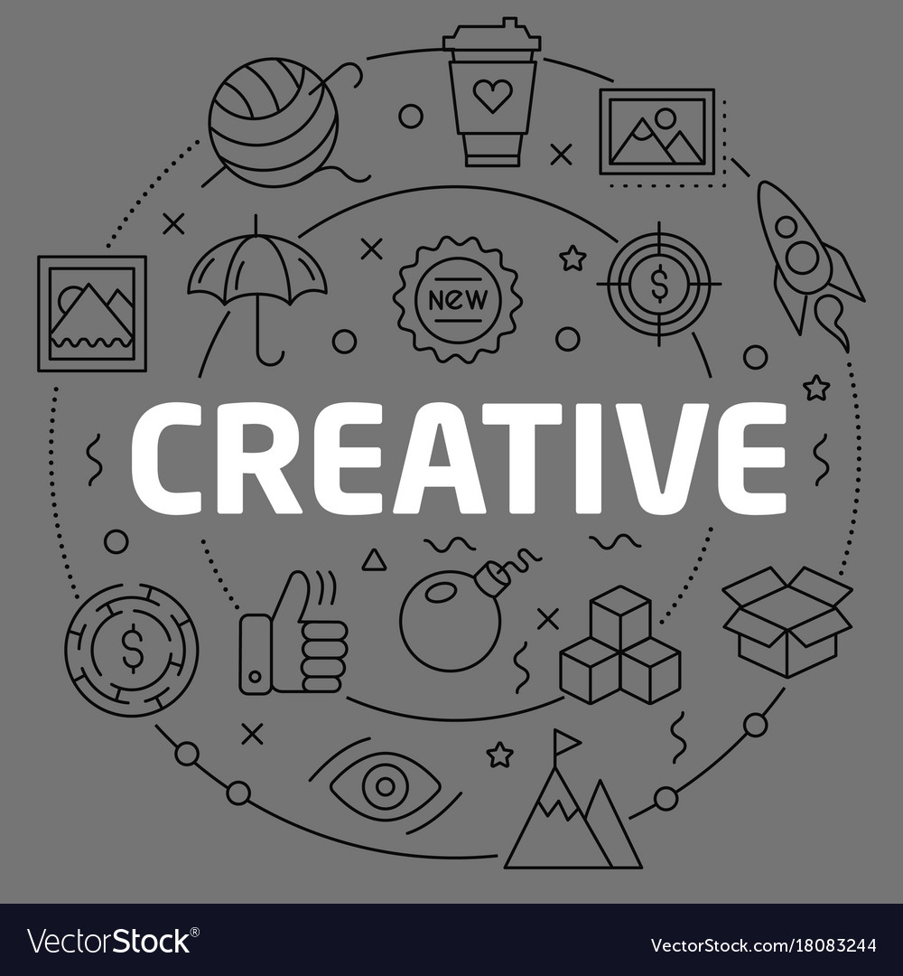 Linear creative Royalty Free Vector Image - VectorStock