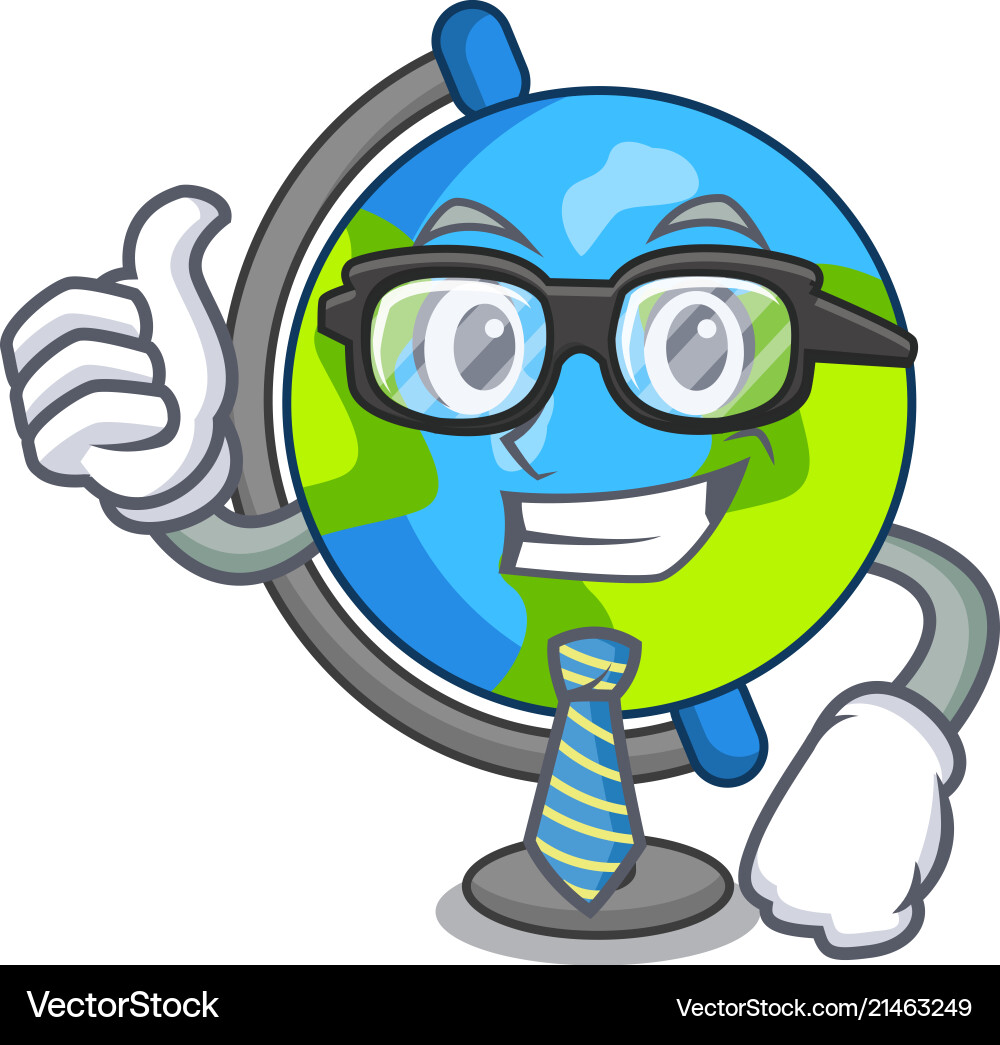 Businessman globe character cartoon style Vector Image