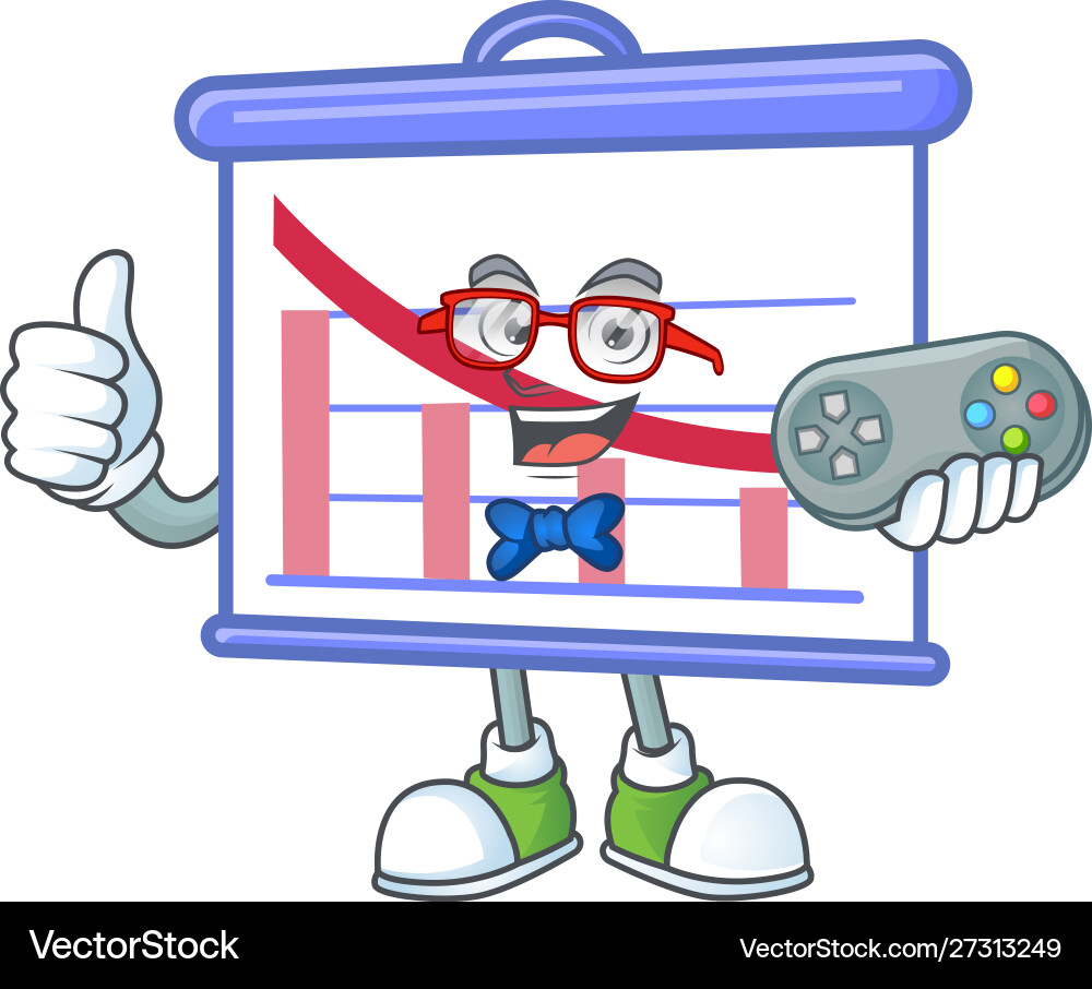 Gamer down graphic board for decrease report Vector Image