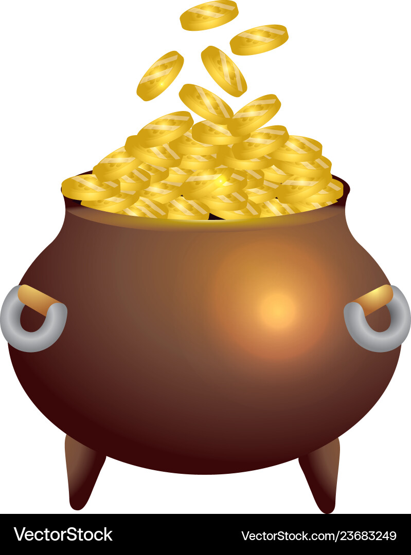 Pot gold wealth Royalty Free Vector Image - VectorStock
