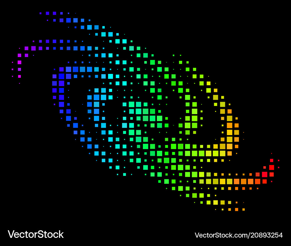Rainbow pixel galaxy icon Royalty Free Vector Image