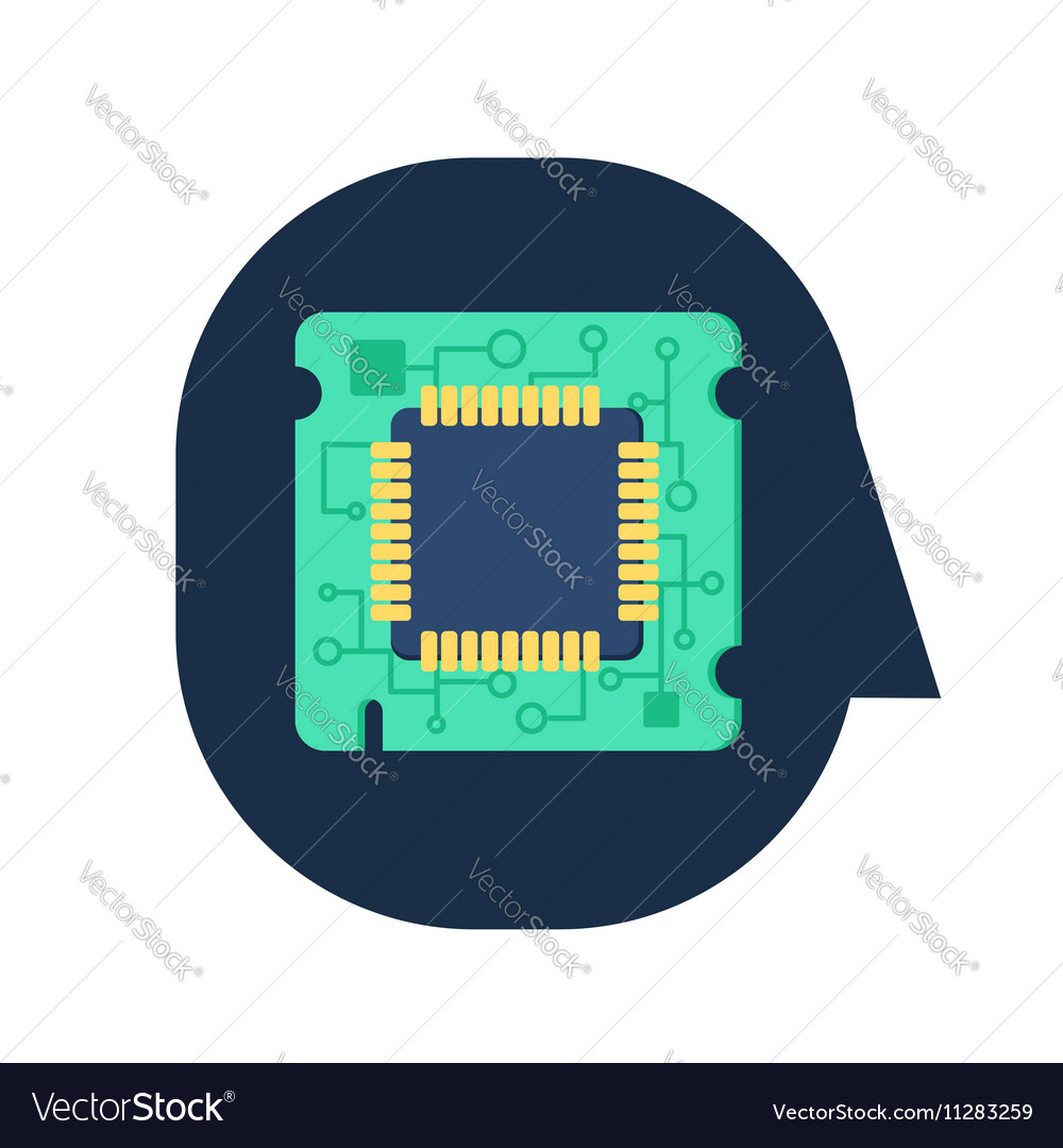 Computer processor chip Royalty Free Vector Image