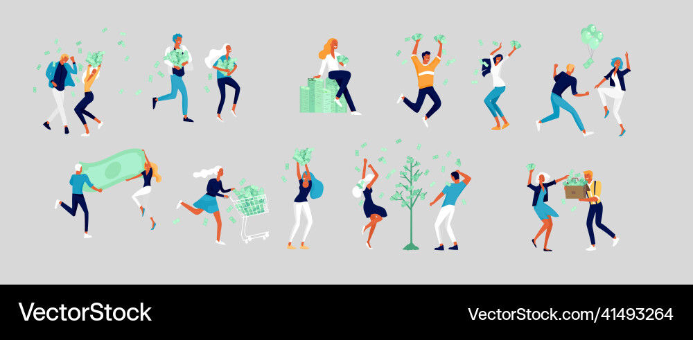 Business people celebrating victory team Vector Image