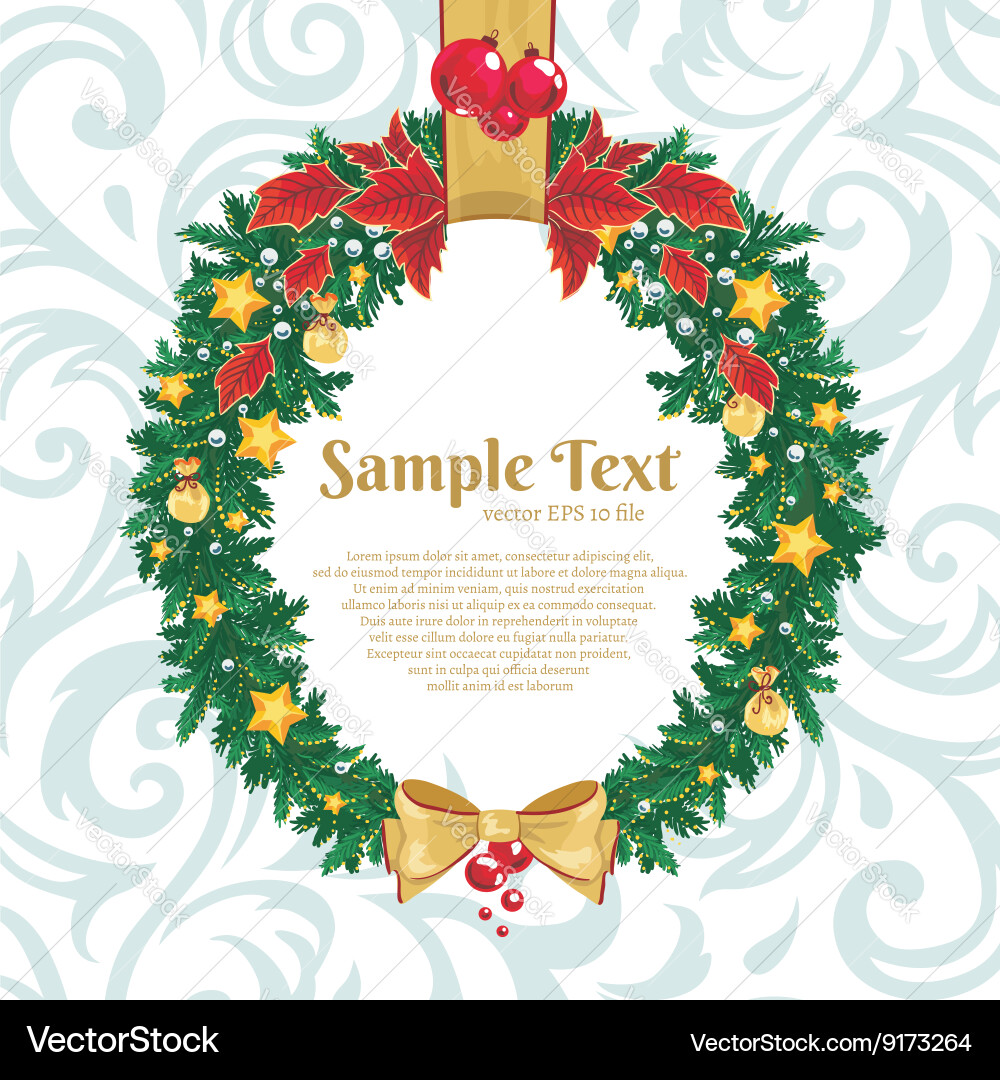 Christmas wreath Royalty Free Vector Image - VectorStock