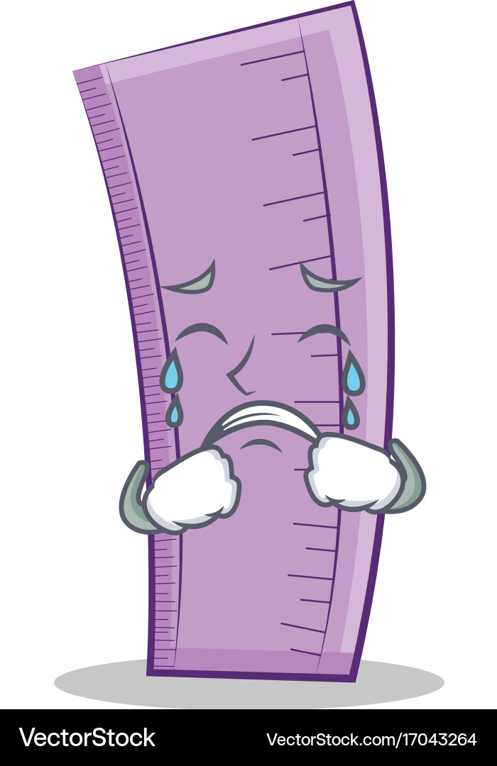 Crying ruler character cartoon design Royalty Free Vector