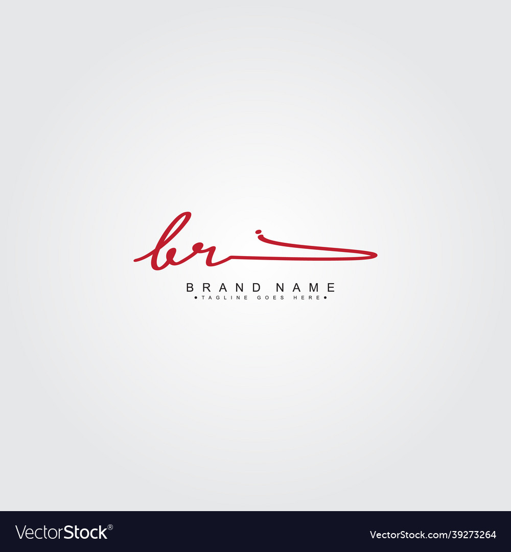 Initial letter br logo - handwritten signature Vector Image