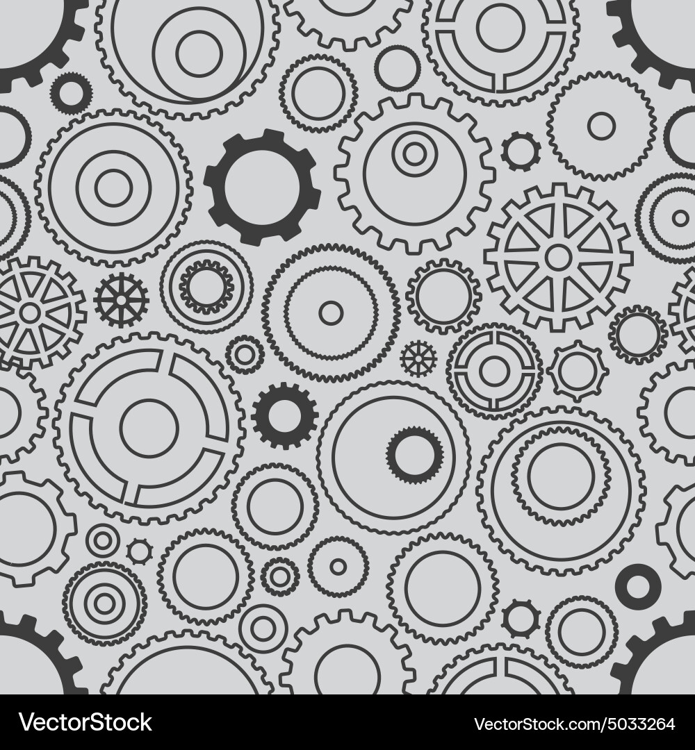 Seamless pattern or different gear wheels Vector Image