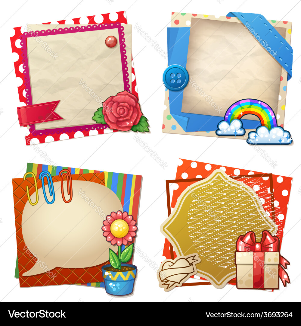 Sets paper and other items for scrapbooking Vector Image