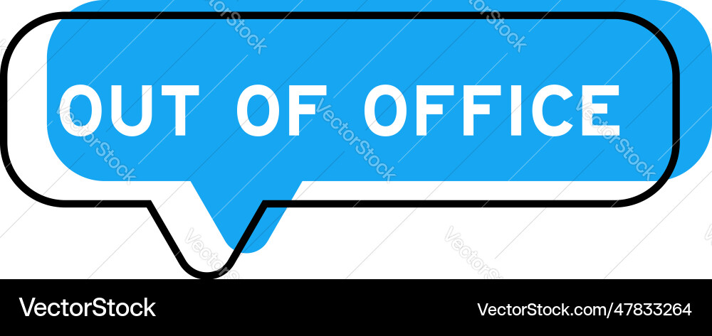 Speech banner and blue shade with word out Vector Image
