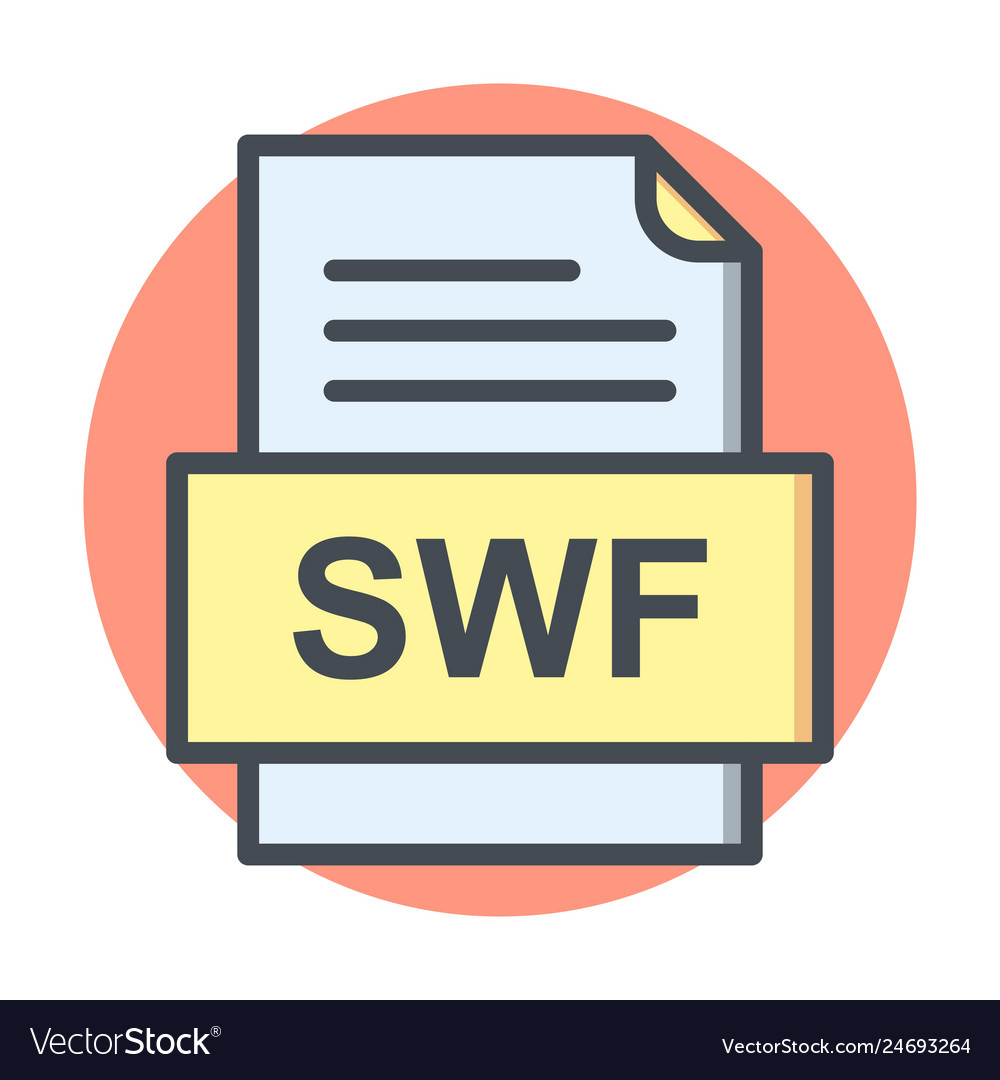 Swf file document icon Royalty Free Vector Image