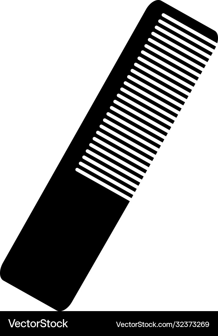 Black cosmetic comb Royalty Free Vector Image - VectorStock