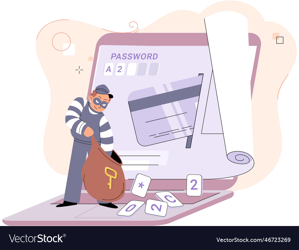 Hacker activity big set hacking computer Vector Image