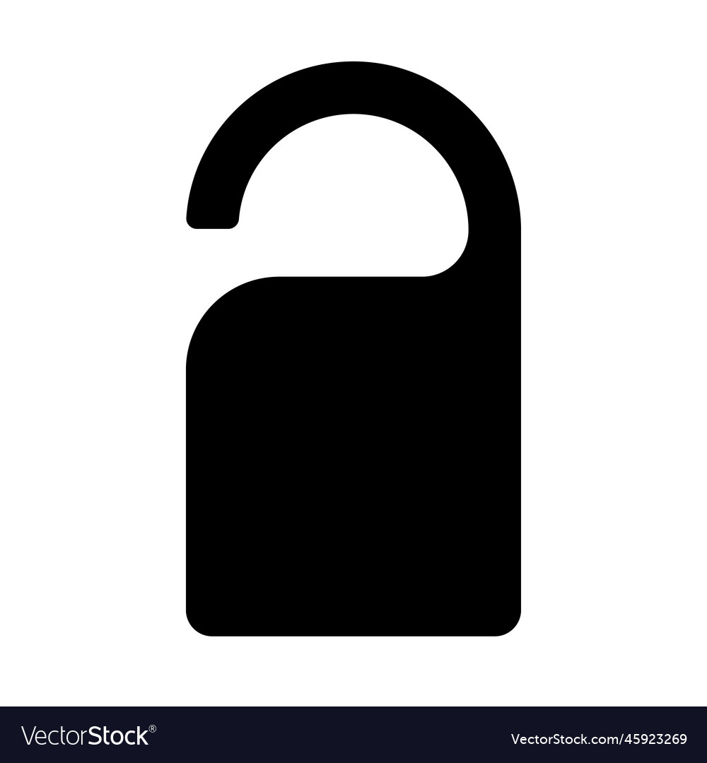 Hotel room door hanger silhouette icon Royalty Free Vector Hotel room door hanger silhouette icon Royalty Free Vector