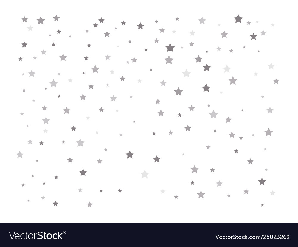 Random Falling Silver Stars Royalty Free Vector Image