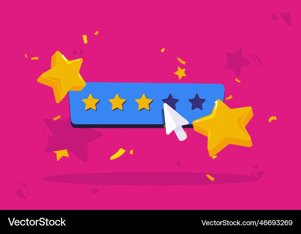 Star rating quality assessment Royalty Free Vector Image
